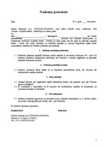 Nodomu protokols - līgums / Paraugs / Ekonomika / ID: 540459